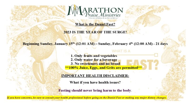 Churchwide Daniel's Fast 2023 - Marathon Praise Ministries
